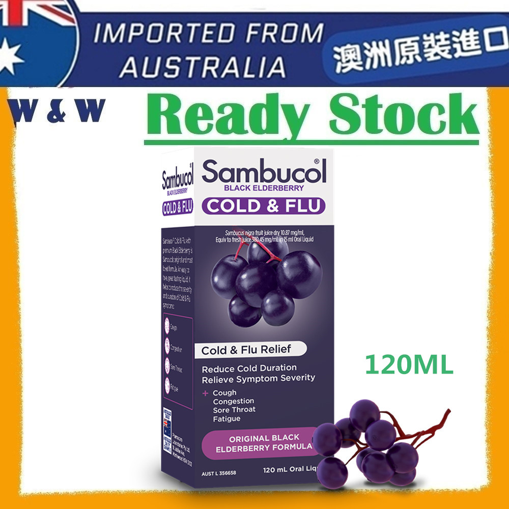 [AUS Import EXP 11/2026] Sambucol Cold & Flu Syrup For Adult ( 120ml ...