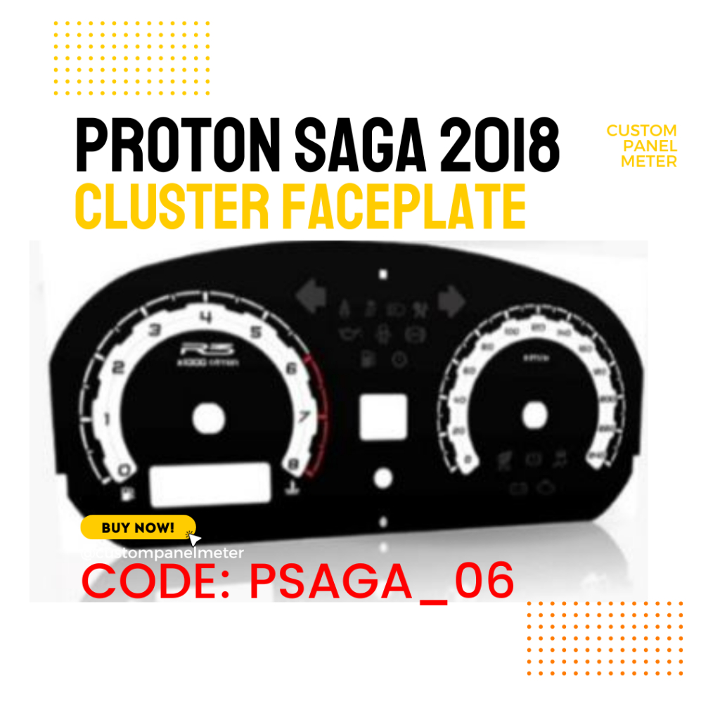 PROTON SAGA " VVT 2016 240KMH " CLUSTER FACE PLATE PANEL METER ...