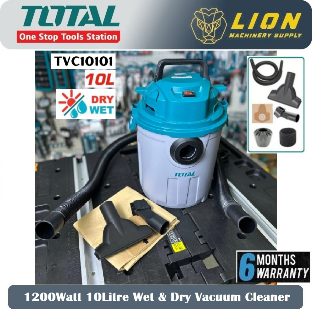 Total TVC10101 Wet & Dry Vacuum Cleaner 1200W (10Litre Tank ...