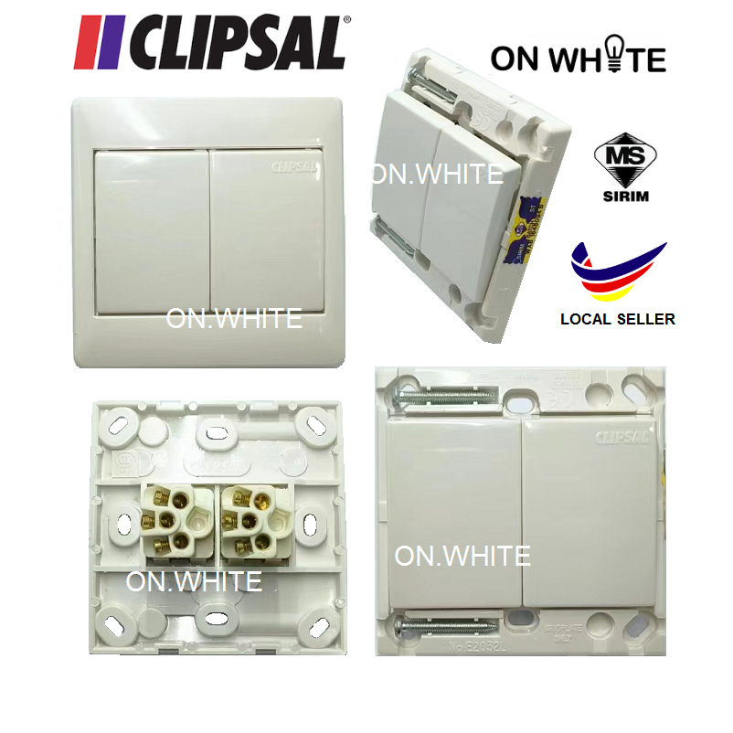 CLIPSAL SWITCH 2GANG 2WAY MEGA2000 WHITE 100% ORIGINAL | Shopee Malaysia