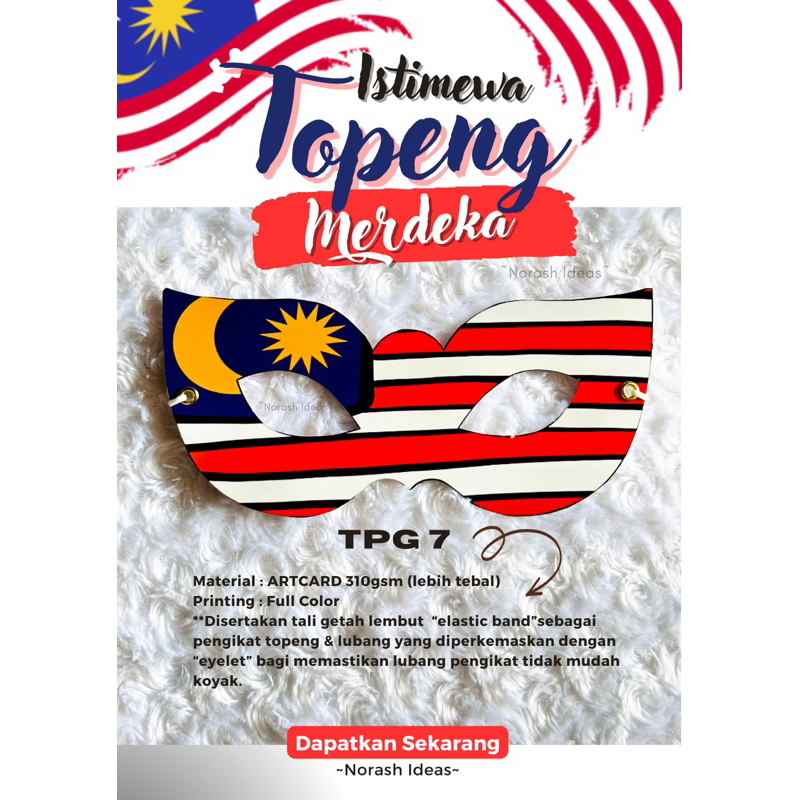 Topeng Merdeka Hari Malaysia Mask Merdeka Tanjak Merdeka Kipas Tangan ...