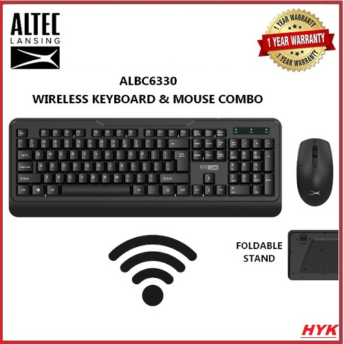 Altec Lansing ALBC6330 Wireless Keyboard Mouse Combo Splash Proof for ...