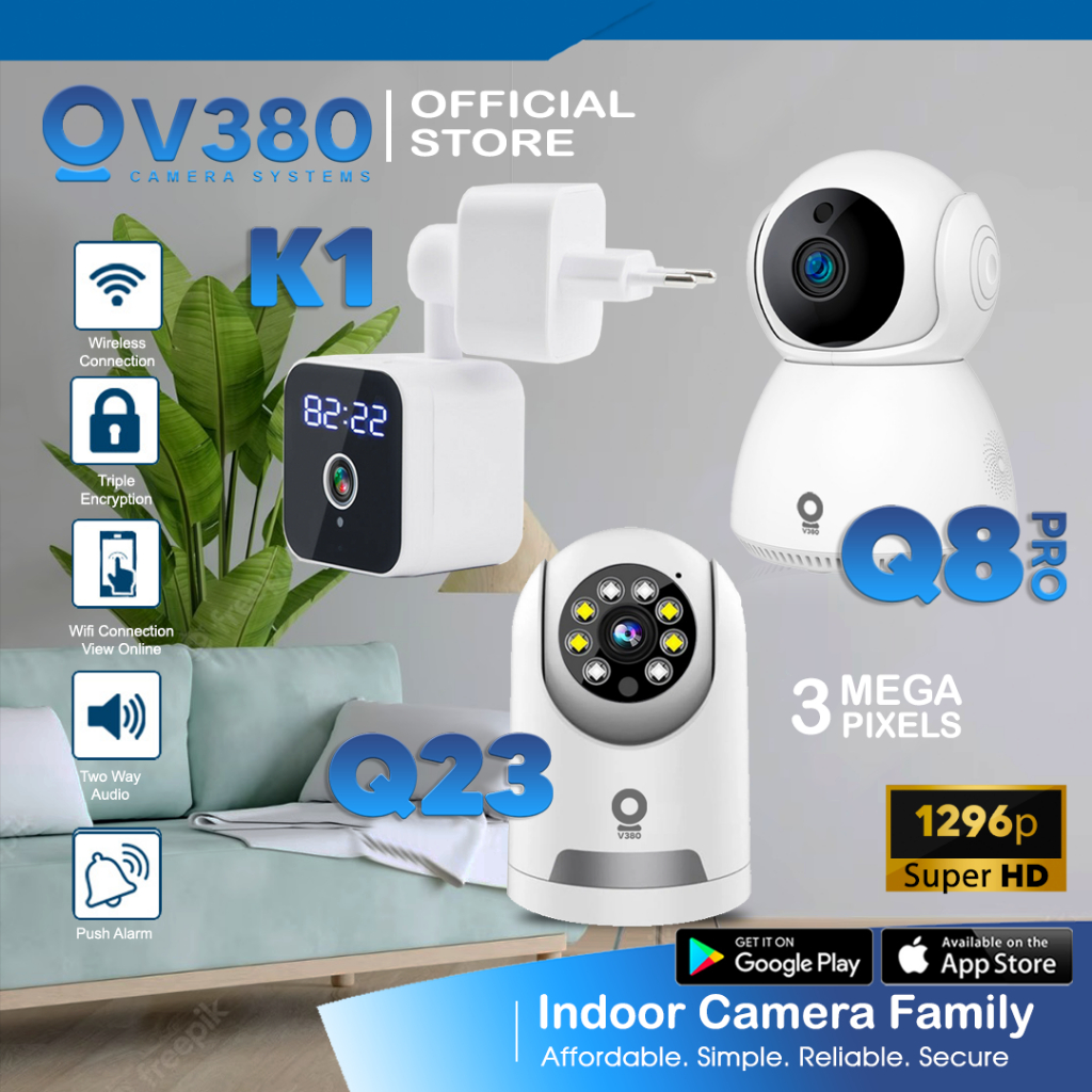 CCTV V380 2MP 3MP | NEW Indoor Night Vision WIFI IP Camera Family ...