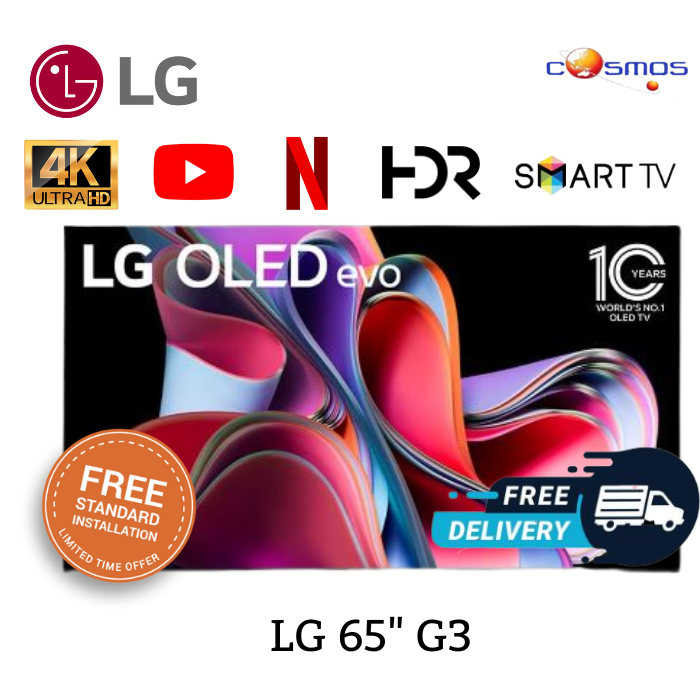 LG 65" OLED evo G3 Gallery Edition 120Hz Dolby Vision & HDR10 4K UHD ...