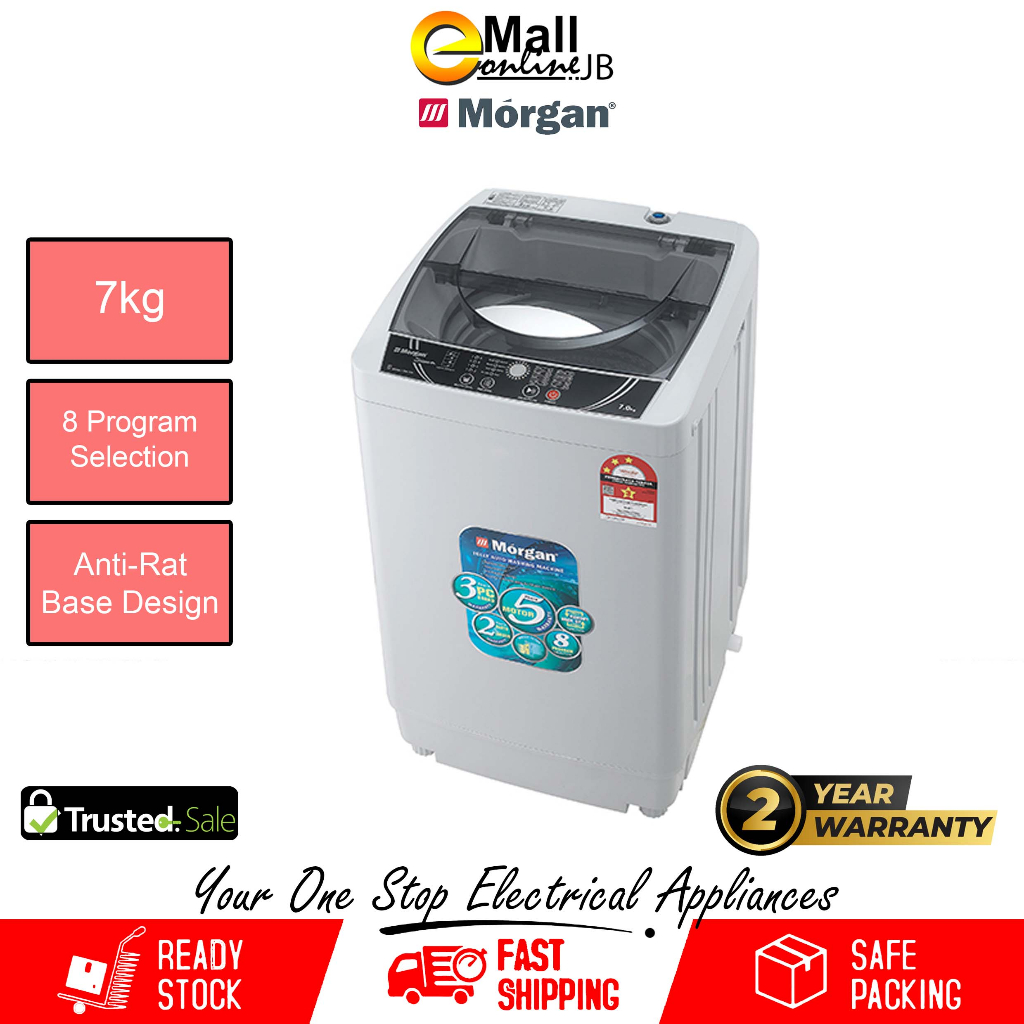 Morgan MWM-7 ZIRCON 7KG Fully Auto Washing Machine Mesin Basuh Top Load ...