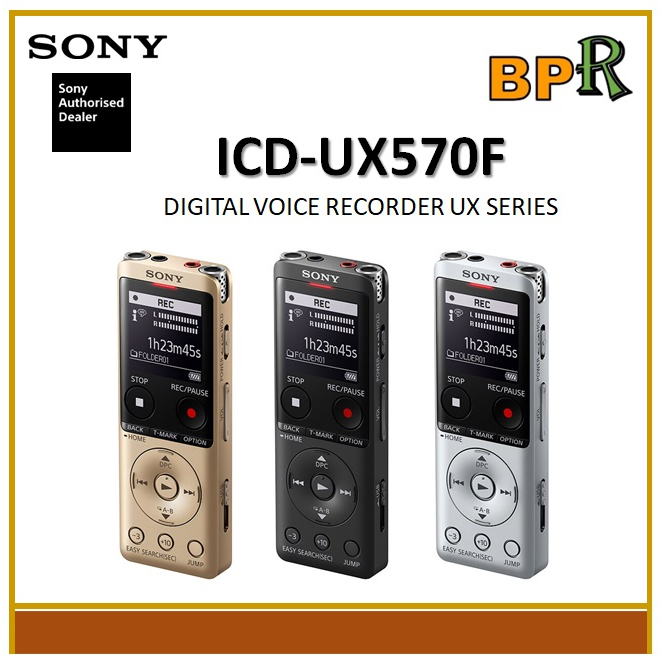 Sony Original ICD-UX570F 4GB Stereo Digital Voice Recorder with Direct ...