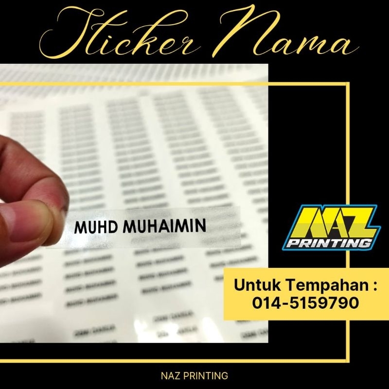 STICKER NAMA TRANSPARENT | Shopee Malaysia