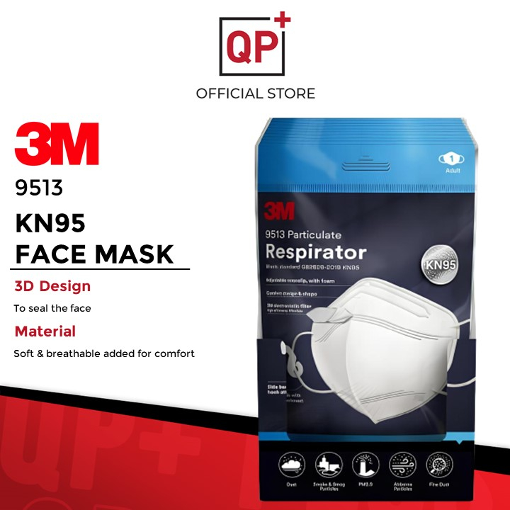 3M KN95 FACE MASK 9513 ALL NEW RESPIRATOR MASK (3PC/PACK) TOPENG MUKA KN95 | Shopee Malaysia