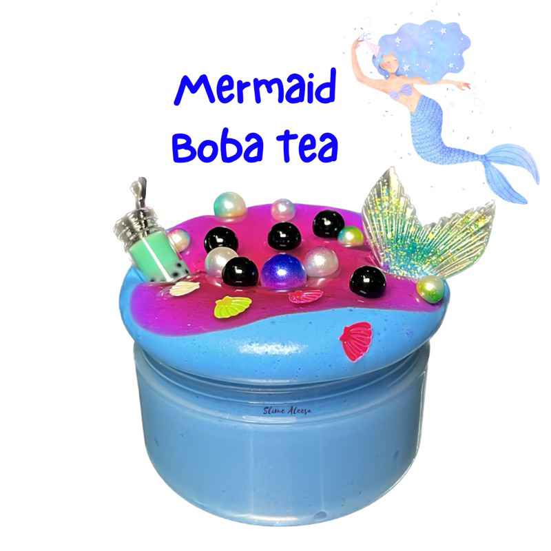 Mermaid Boba Tea (butter and clear slime) | Shopee Malaysia