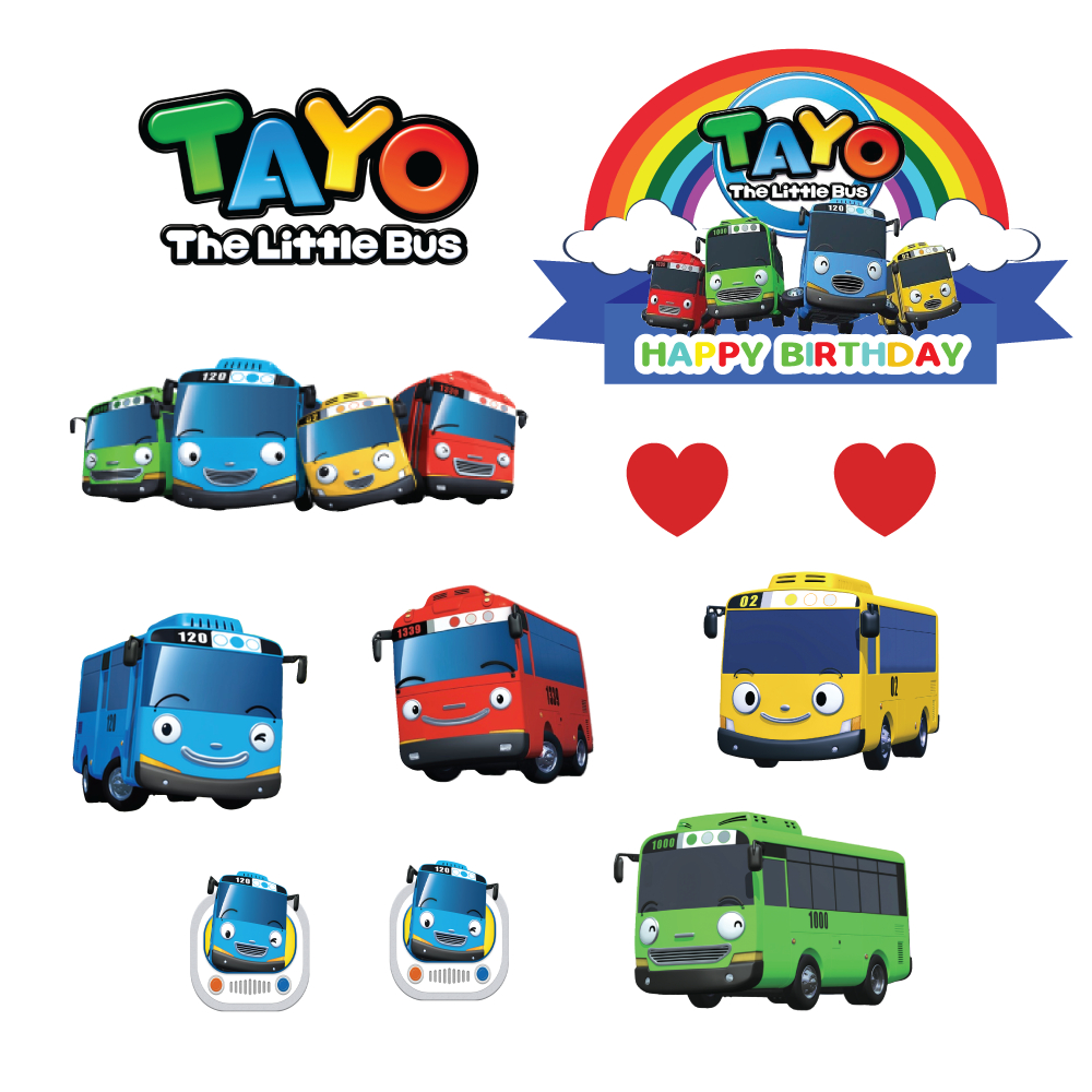 TAYO THE LITTLE BUS High Quality Paper Cake Topper Kek Cake Decor ...