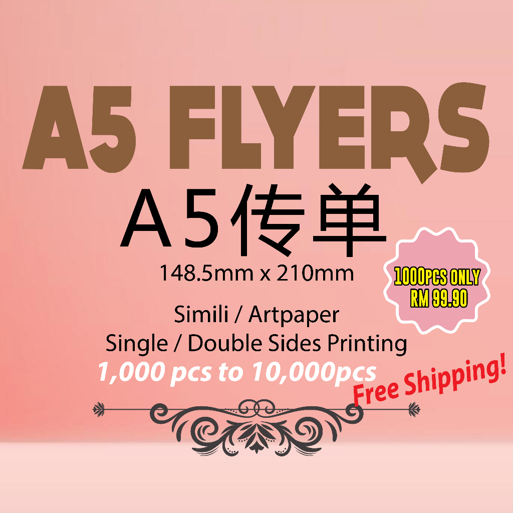 A5 Flyers /Leaflet Full color printing (Material : Simili/Artpaper) | Shopee Malaysia