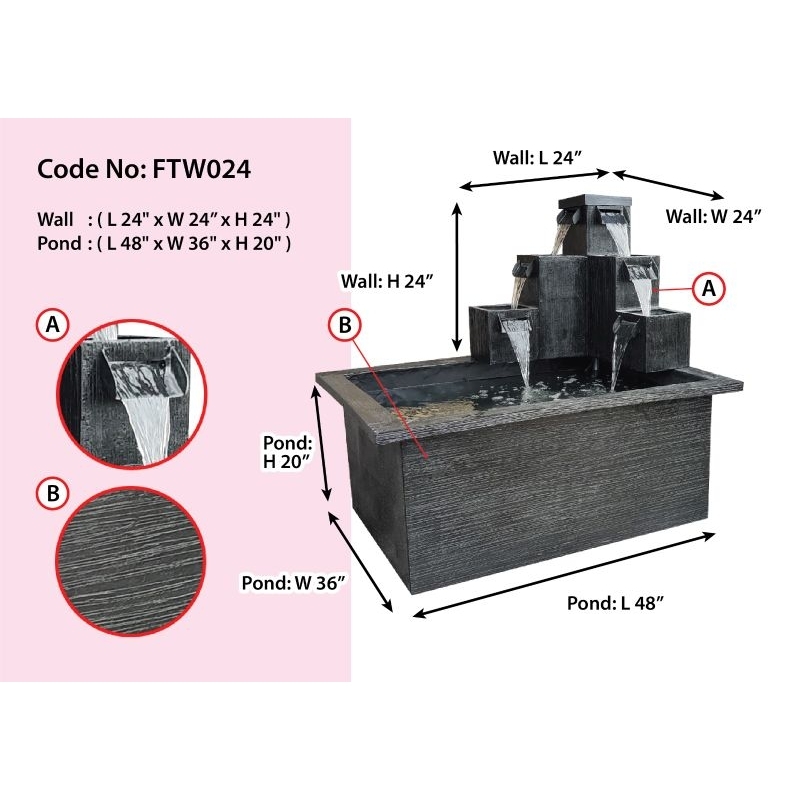 water fountain(fiber waterfall) | Shopee Malaysia