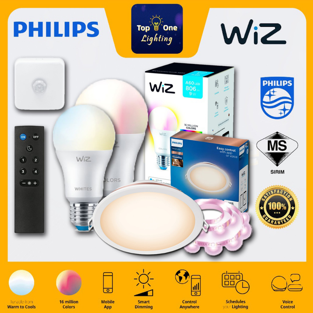 PHILIPS Wiz Tunable White | 3 Color Smart Bulb E27 E14 GU10 LED Bulb Downlight Ceiling Lamp Plug ...