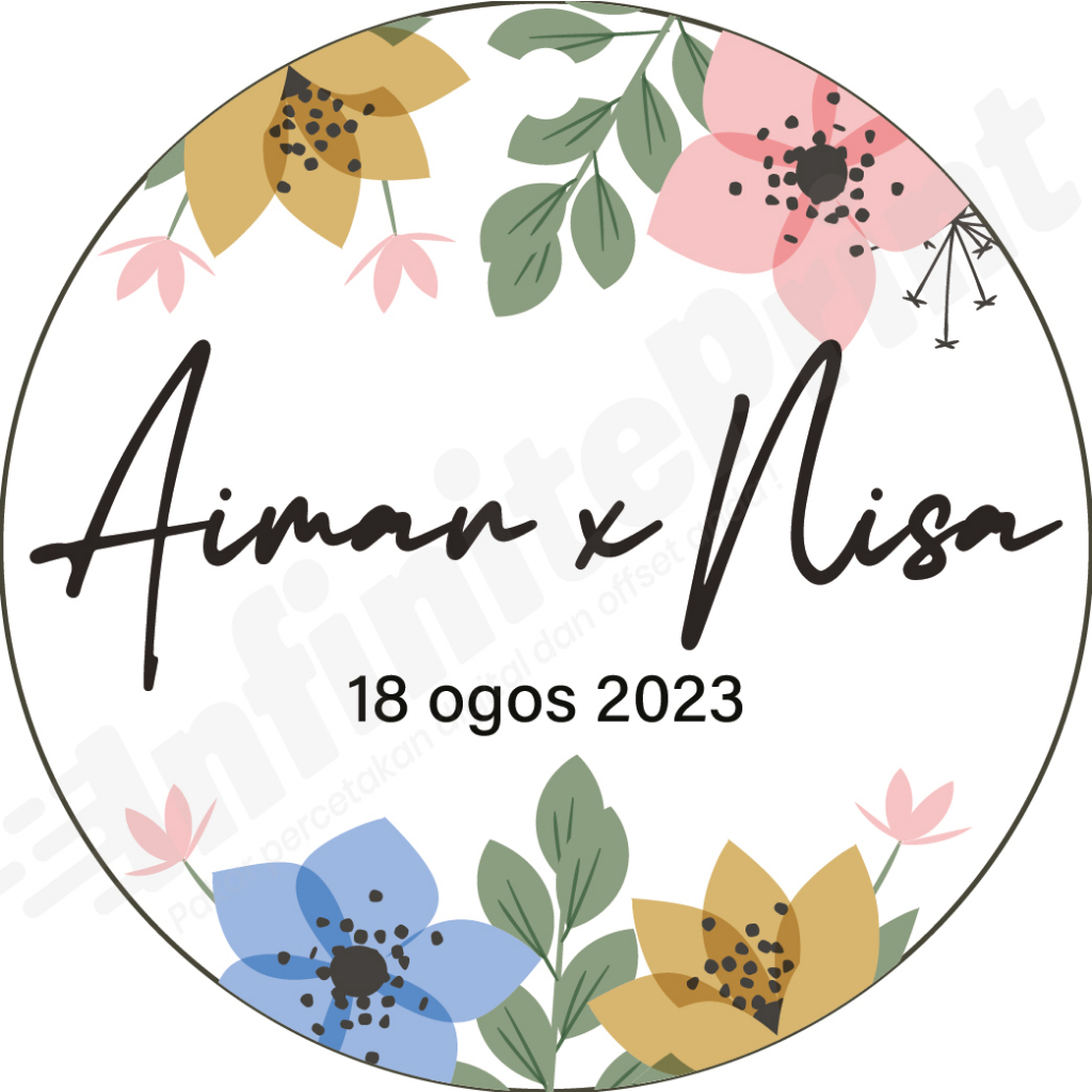 100 PCS - Sticker Doorgift / Kahwin / Tunang / Aqiqah Simple Label ...