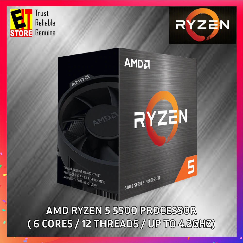 AMD PROCESSOR RYZEN 5 5500/ 5600/5600G DESKTOP PROCESSOR BOXED - 6 CORES /12 THREADS/ UP TO 4 ...