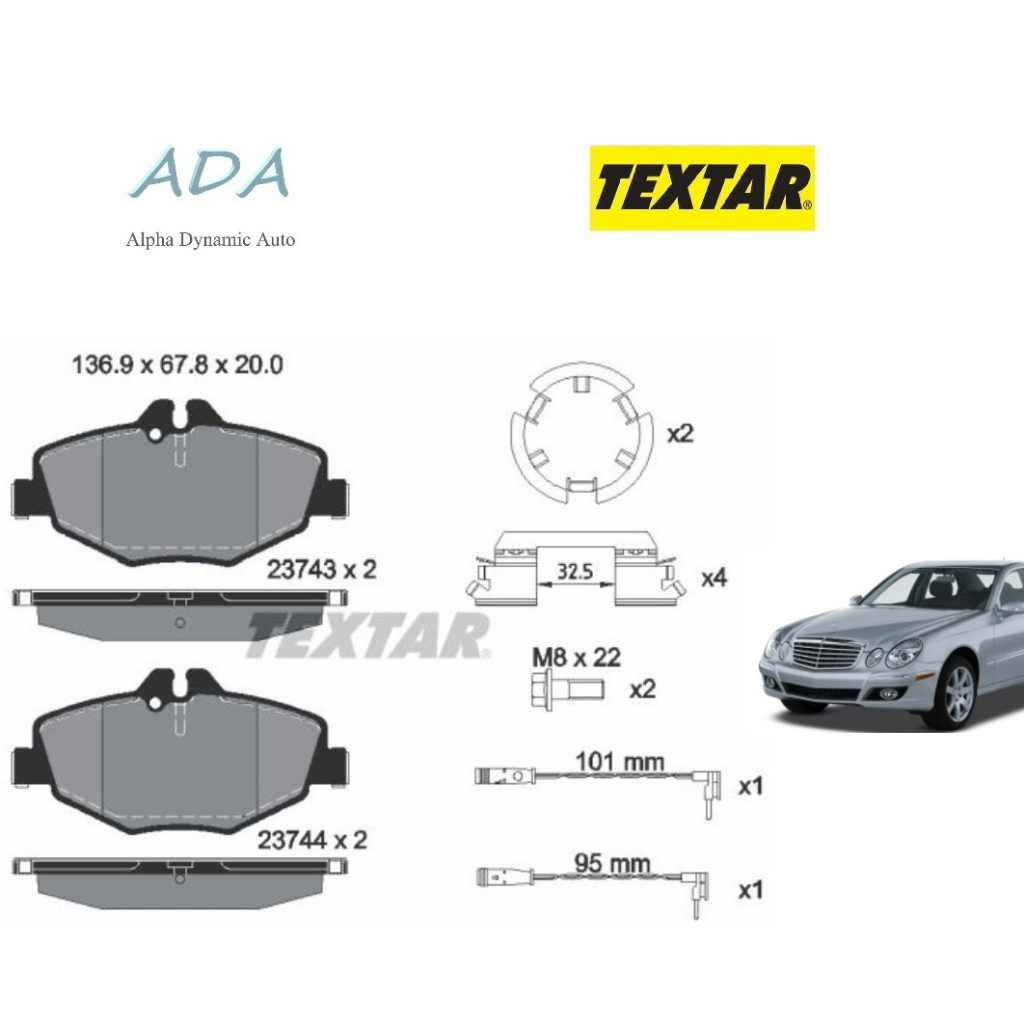 Mercedes W211 Front Brake Pad 0034206520 0044208720 23743 - Textar ...