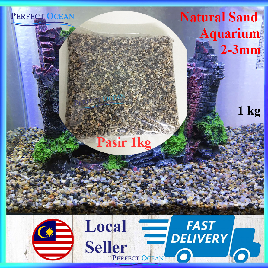 Natural Sand Aquarium 2-3mm - 1kg Aquascaping Rock Gravel Pasir Hiasan ...
