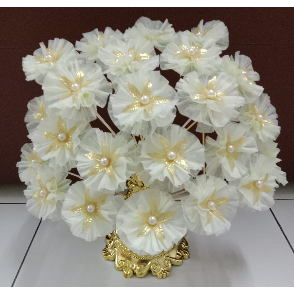 Fast Shipping Handmade 50pcs Bajet Bunga Telur Manik Kahwin Sarung ...