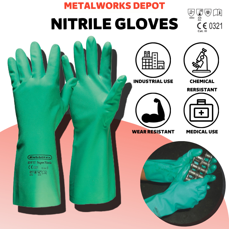 Rubberex Eco Nitrile Gloves NL15 Chemical Resistant / Nitrile Glove / Sarung Tangan Nitril ...