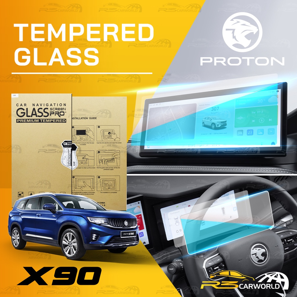 [𝐓𝐄𝐌𝐏𝐄𝐑𝐄𝐃 𝐆𝐋𝐀𝐒𝐒] PROTON X90 2023 Screen Protector Head Unit ...