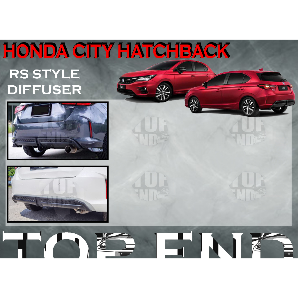 HONDA CITY HATCHBACK RS STYLE REAR DIFFUSER (RS) BUMPER DIFFUSER SKIRT ...