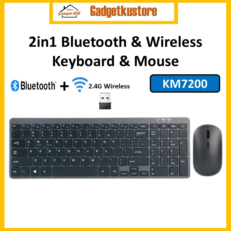 2in1 Bluetooth & Wireless 2.4G USB Keyboard and mouse Dual Mode 99 Keys ...