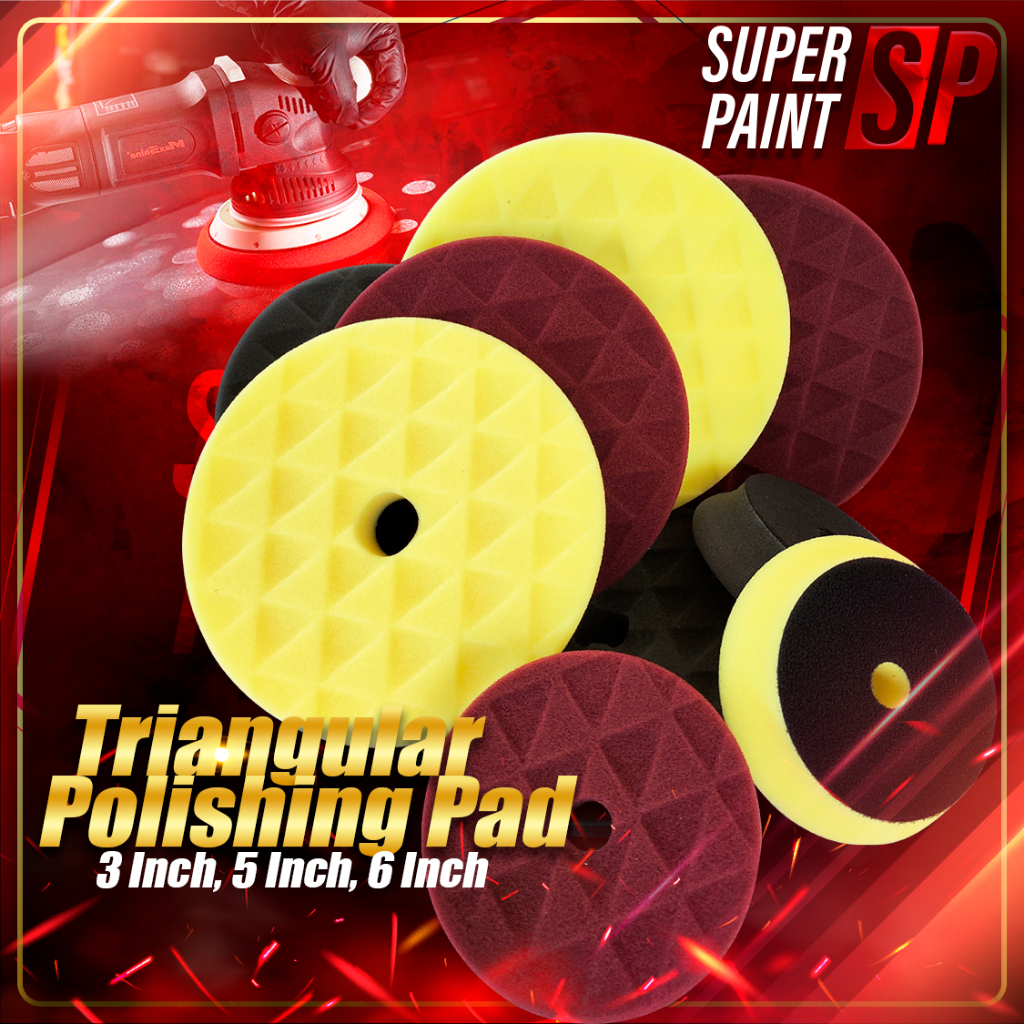 Triangular Polishing Pad 3/5/6 Inch Triangle Pattern Car Sponge Buffing ...