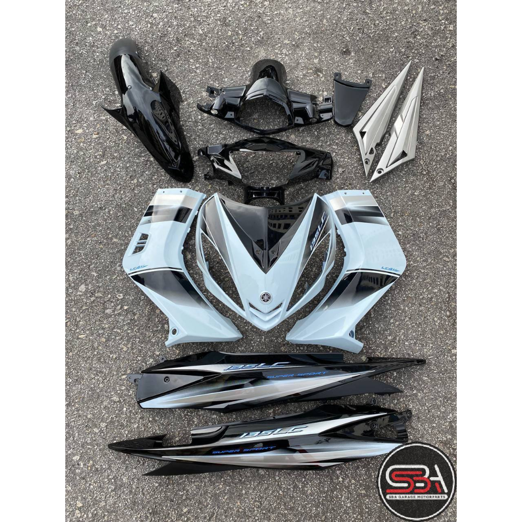 COVERSET BODYSET YAMAHA LC LC135 V1 PUTIH HITAM ORIGINAL HONG LEONG ...
