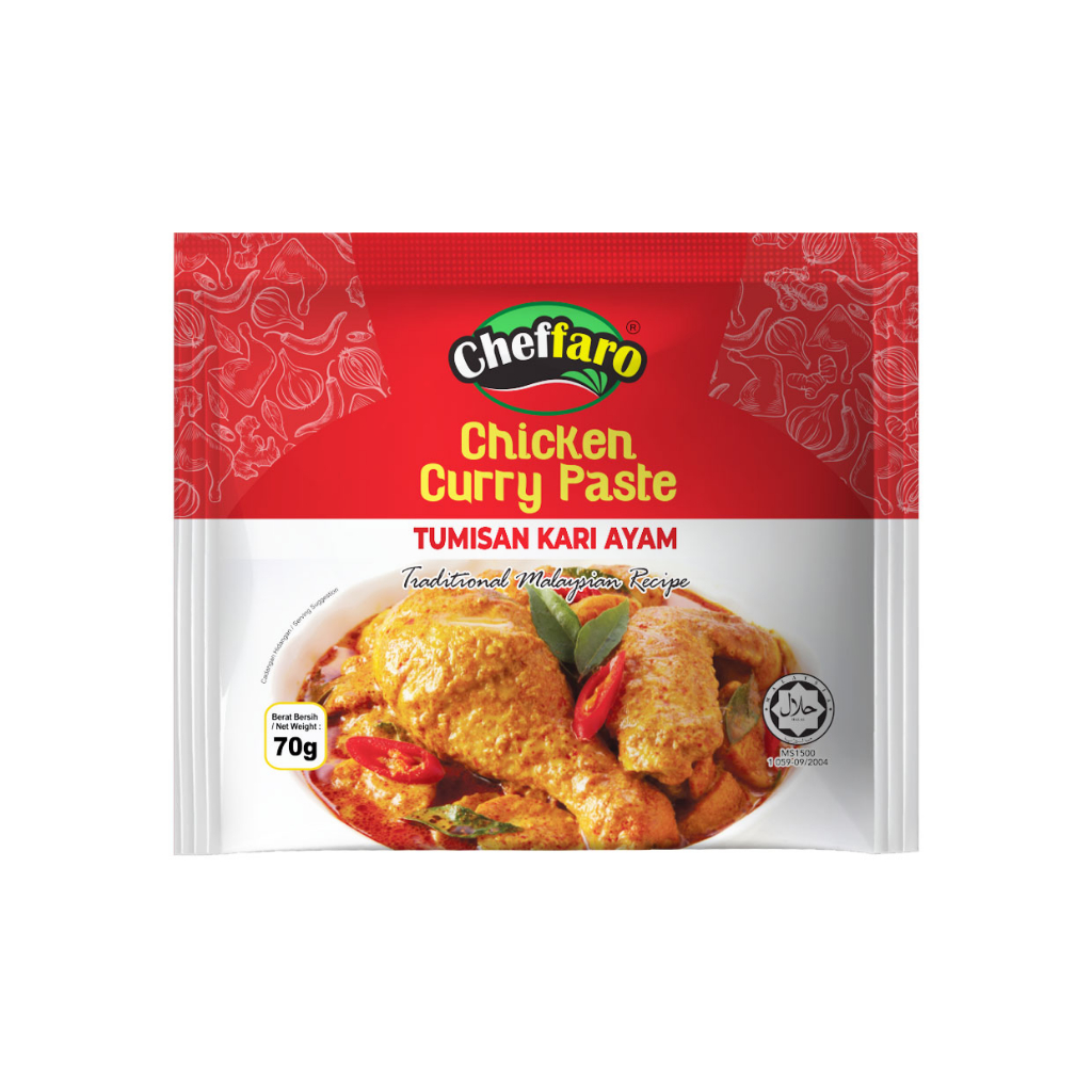 Cheffaro Mini Pack Cooking Paste Instant Curry Chicken/Rendang/Asam ...