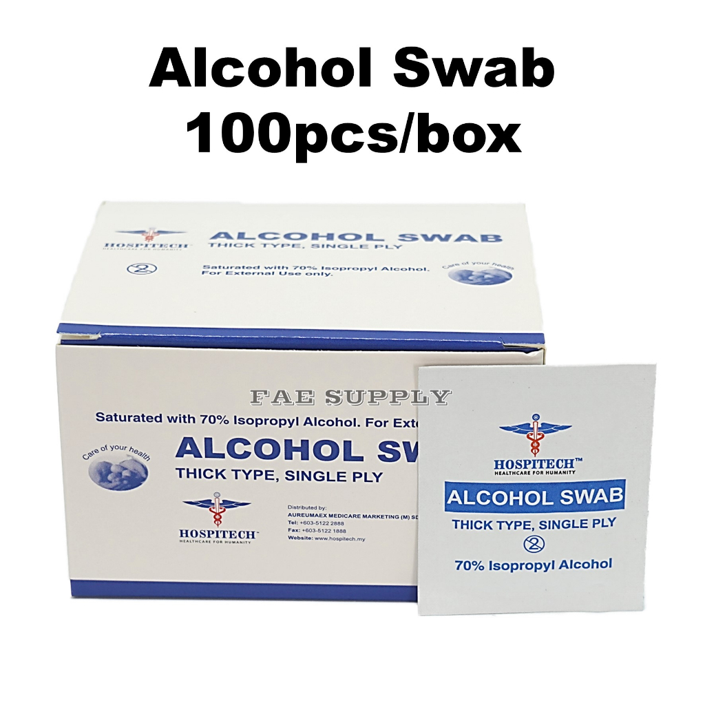 Alcohol Swab Alcohol Pad Hospitech box of 100pcs thick type Medical ...