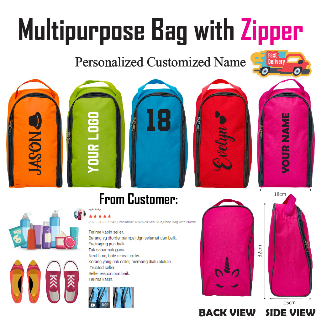 Personalized Customized Name🔥 Shoe Bag 🥾 Travel Shoe Bag 👟 Beg Kasut 👞 ...