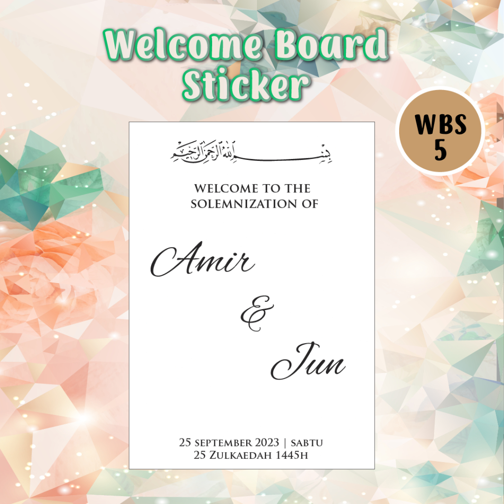 Sticker Welcome Board Wedding Mirror Cermin Custom Diy | Shopee Malaysia
