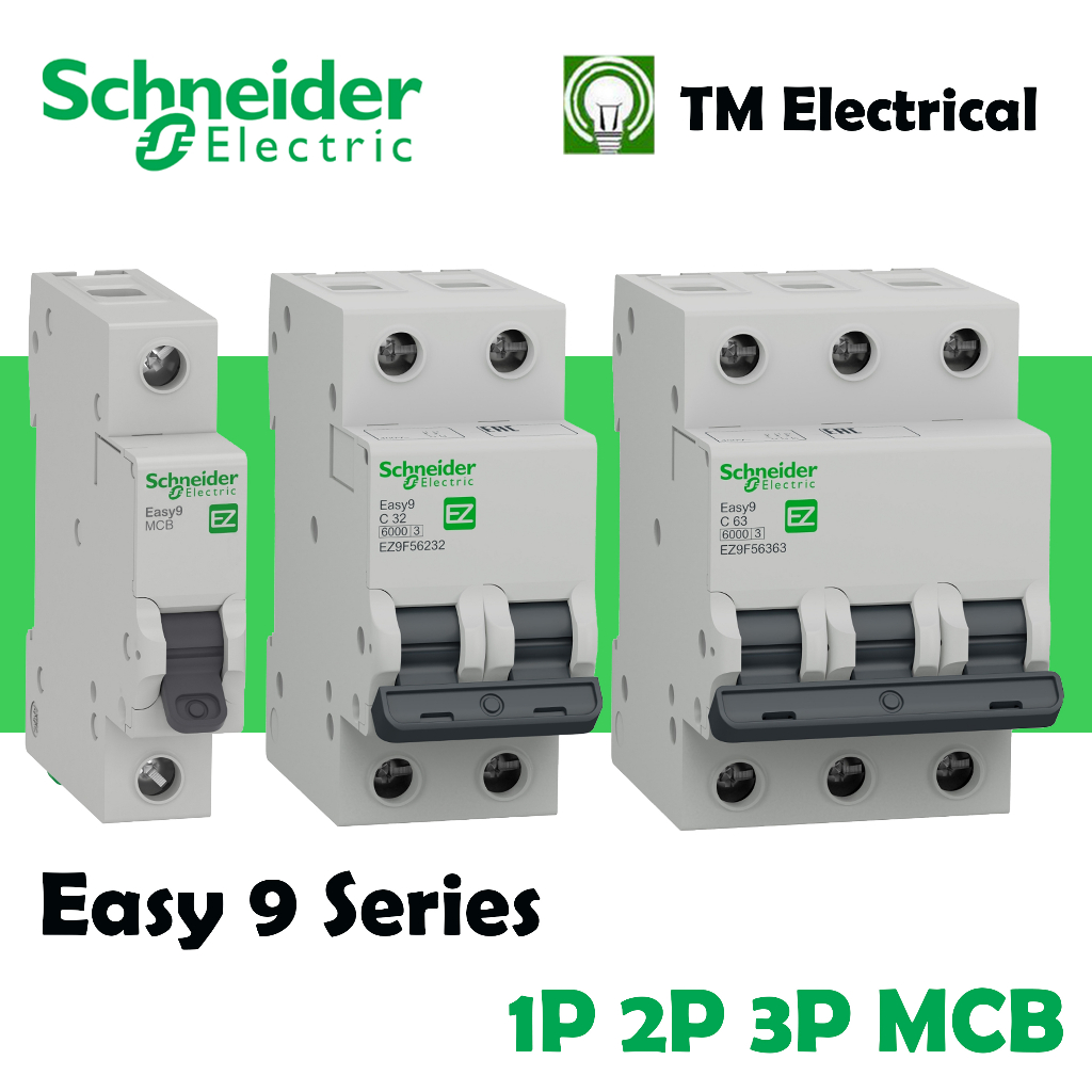 SCHNEIDER EASY9 1P 2P 3P MCB 4.5KA 6A 10A 16A 20A 32A 40A 63A | Shopee Malaysia