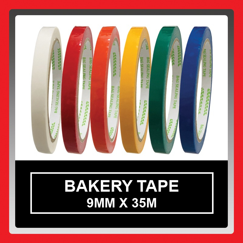 M-ONE (CARTON) PVC Bakery Tape / Sealer Tape 9mm x 35m 6Warna (192roll ...