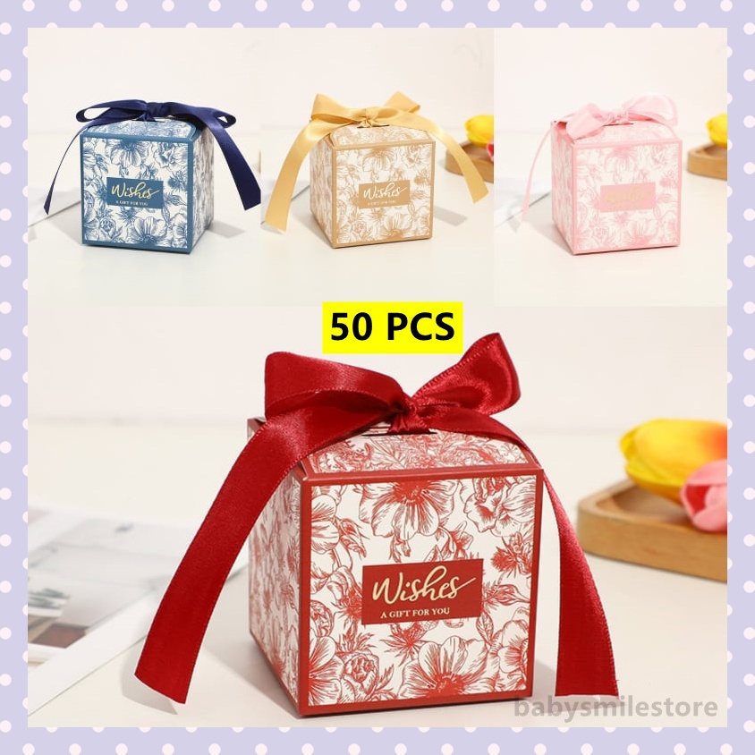 50pcs Kotak Telur Wedding Floral Goodies Box Kotak Doorgift Kahwin ...