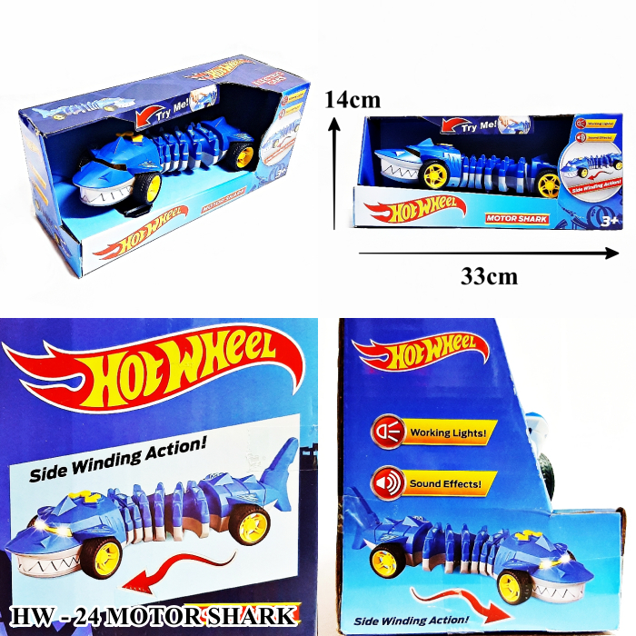 HOT WHEELS MOTOR SHARK TRACK SET CARS WITH RACING CAR KIDS PLAY TOY SET ...