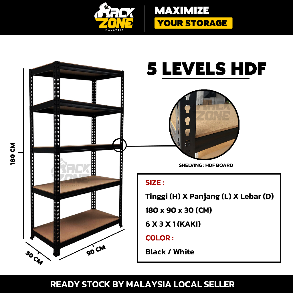 RACKZONE Home Rak Dapur Besi Bertingkat Serbaguna Boltless Rack Shelf ...
