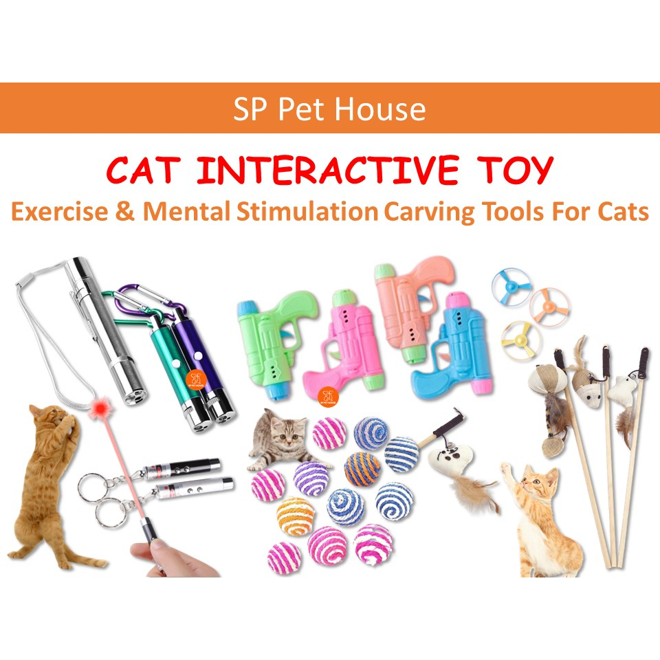 Cat Interactive Teaser Toy Cat Gun Flying Propellers Fetch Toy Laser ...