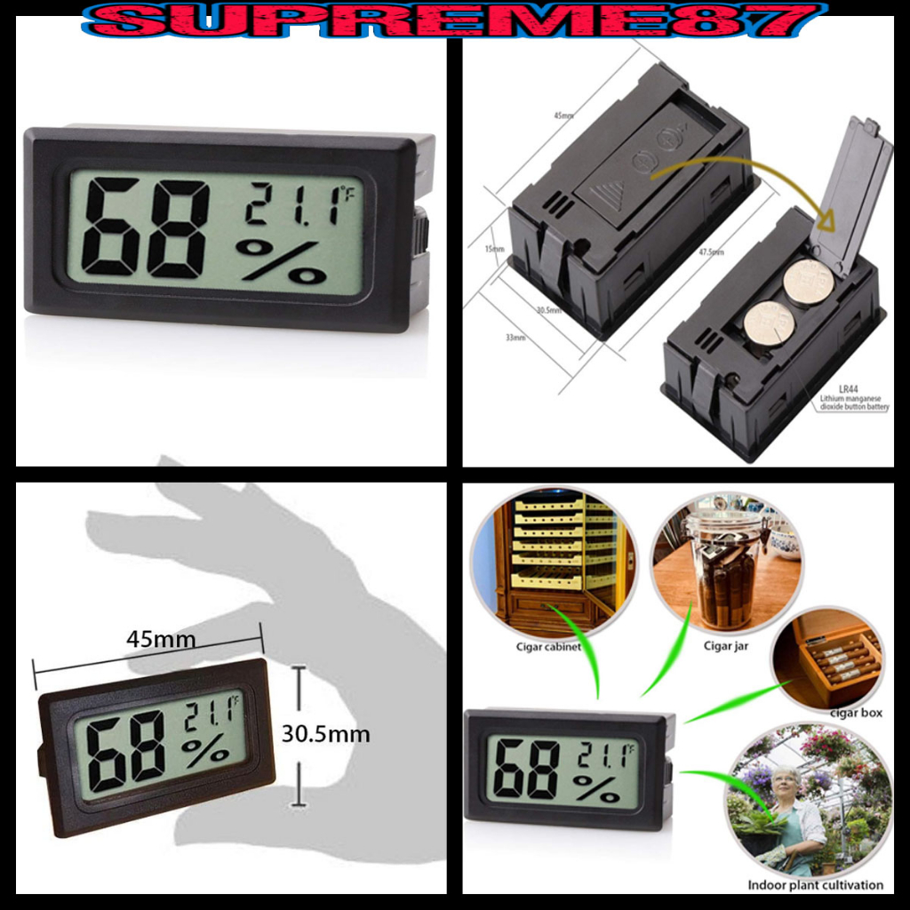 Indoor Mini Thermometer Digital Hygrometer meter Gauge, Portable ...