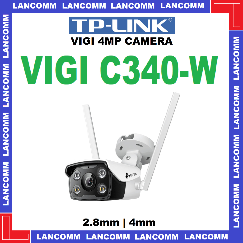TP-LINK VIGI C340-W VIGI 4MP Outdoor Full-Color Wi-Fi Bullet Network ...