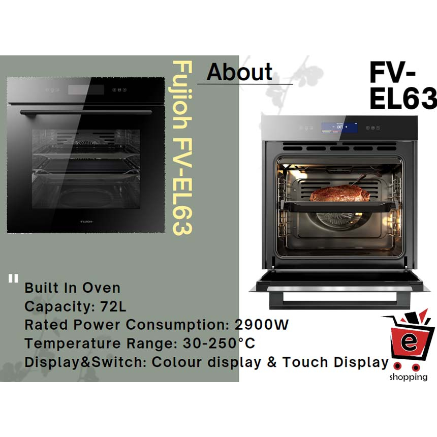 Fujioh-EL63 72 Liter 17 Functions Digital Built in Electric Oven with ...