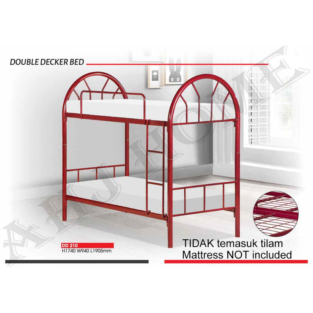 Free shipping Double Decker Katil Besi Dua Tingkat Metal Bedroom ...