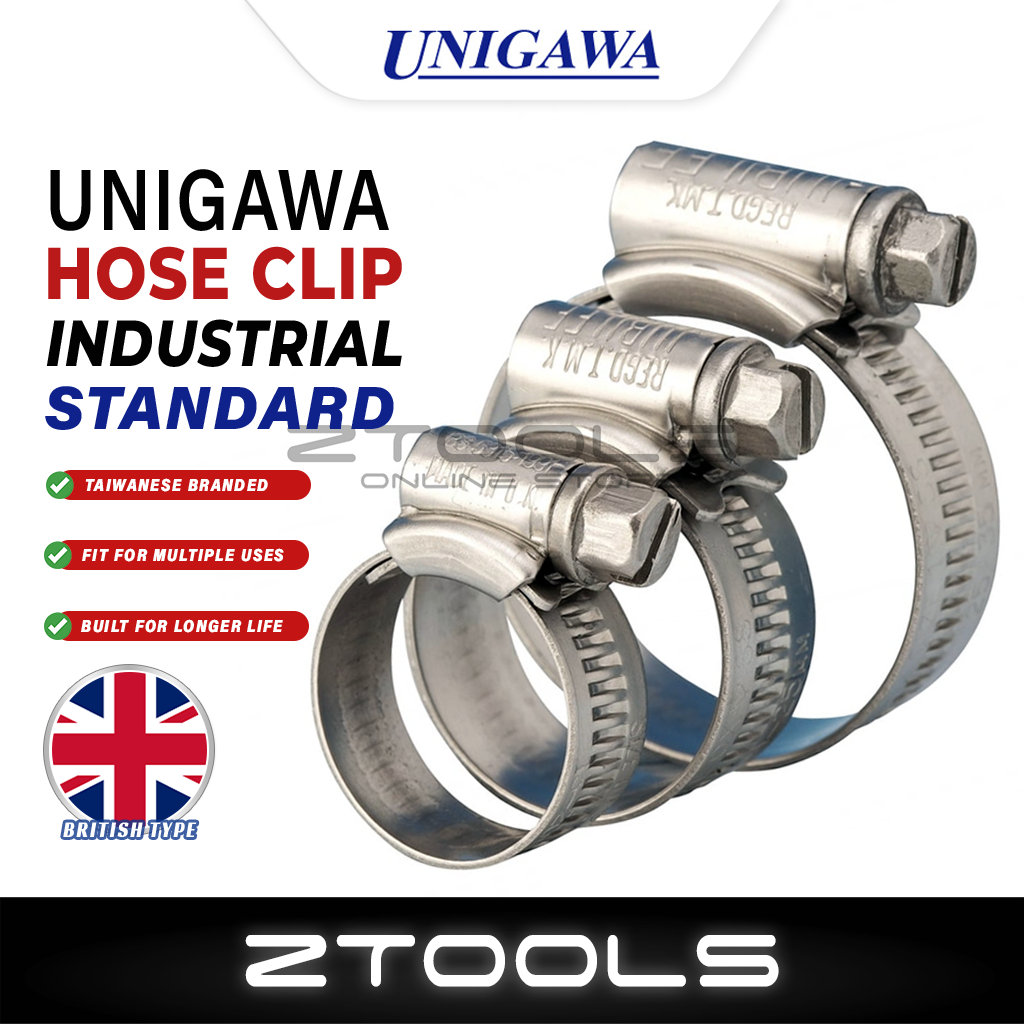 (Taiwan) Unigawa Adjustable Hose Clip | British Type Orbit Clamp ...