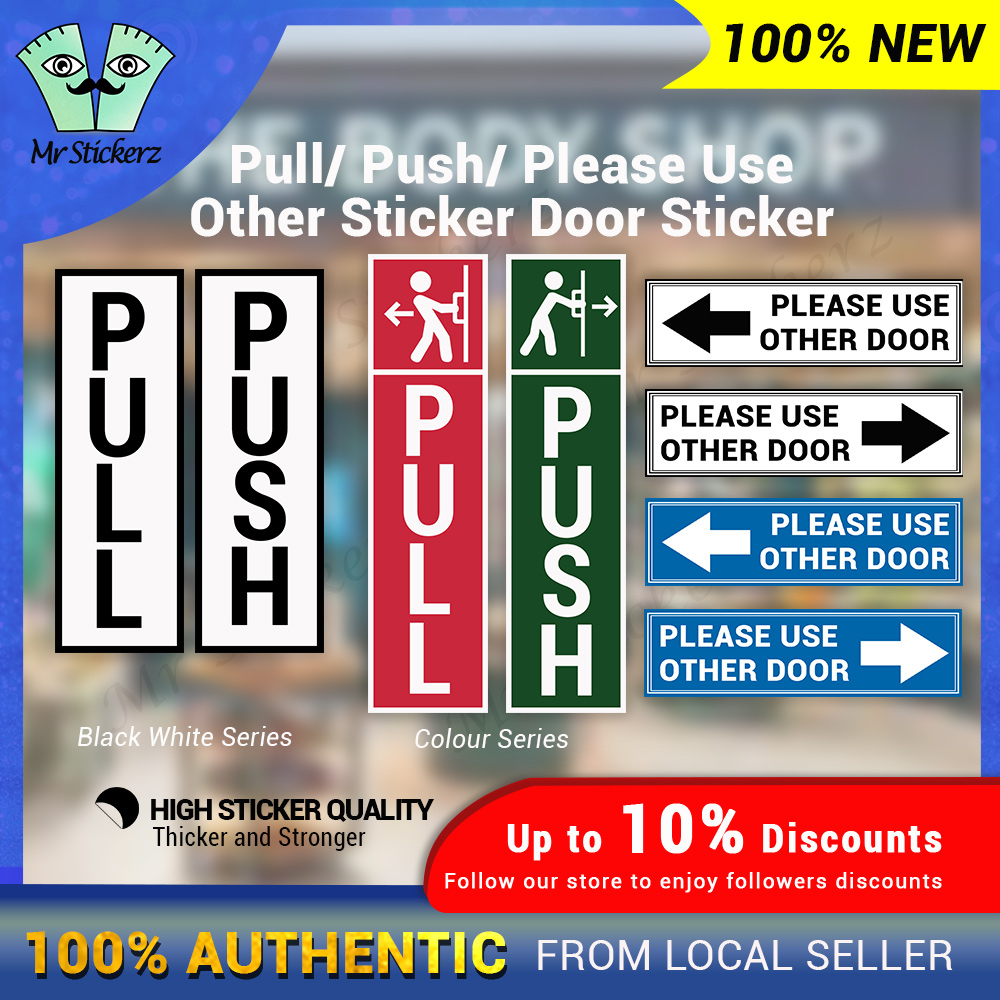 Pull / Push Door Sticker/ Please Use Other Door Sticker | Door | Left ...