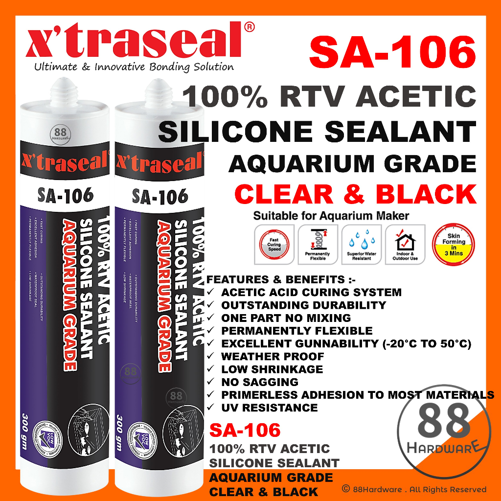【FRESH STOCK】X'traseal Xtraseal sa-106 sa106 sa-107 Aquarium Glass Acetic Silicone Silicone V ...