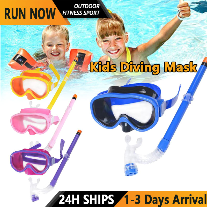 Kids Face Snorkel Mask Diving Snorkeling Set Underwater Swimming Mask ...