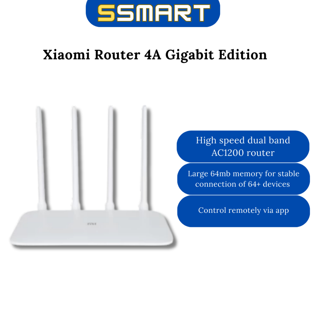 Xiaomi Router 4A Gigabit Edition (Dual-Core Full Gigabit AC1200 Router ...