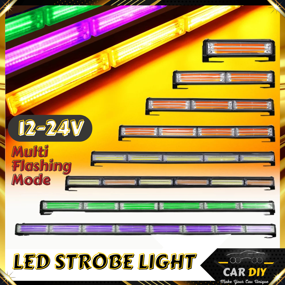 CAR DIY LED COB Lamp Light Bar Strobe Emergency Light Waterproof ...