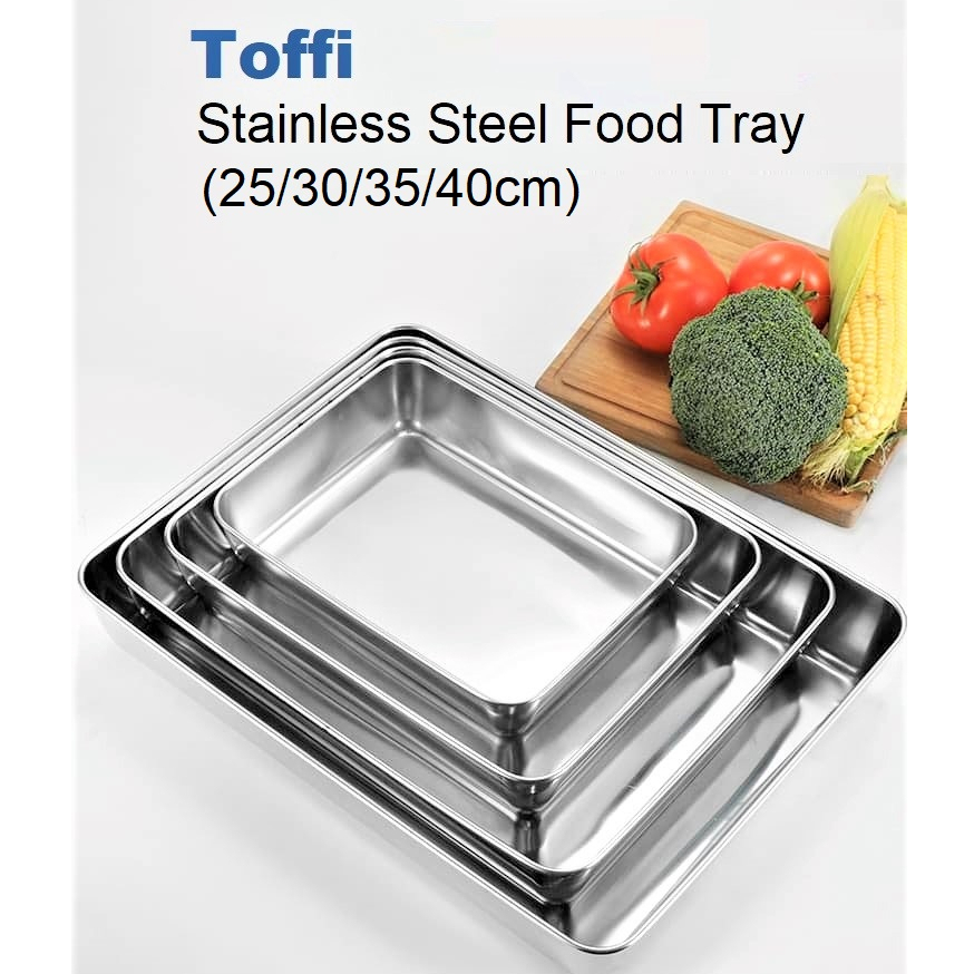 Toffi Deep Food Tray Stainless Steel Baking Pan Storage Grill Plate ...