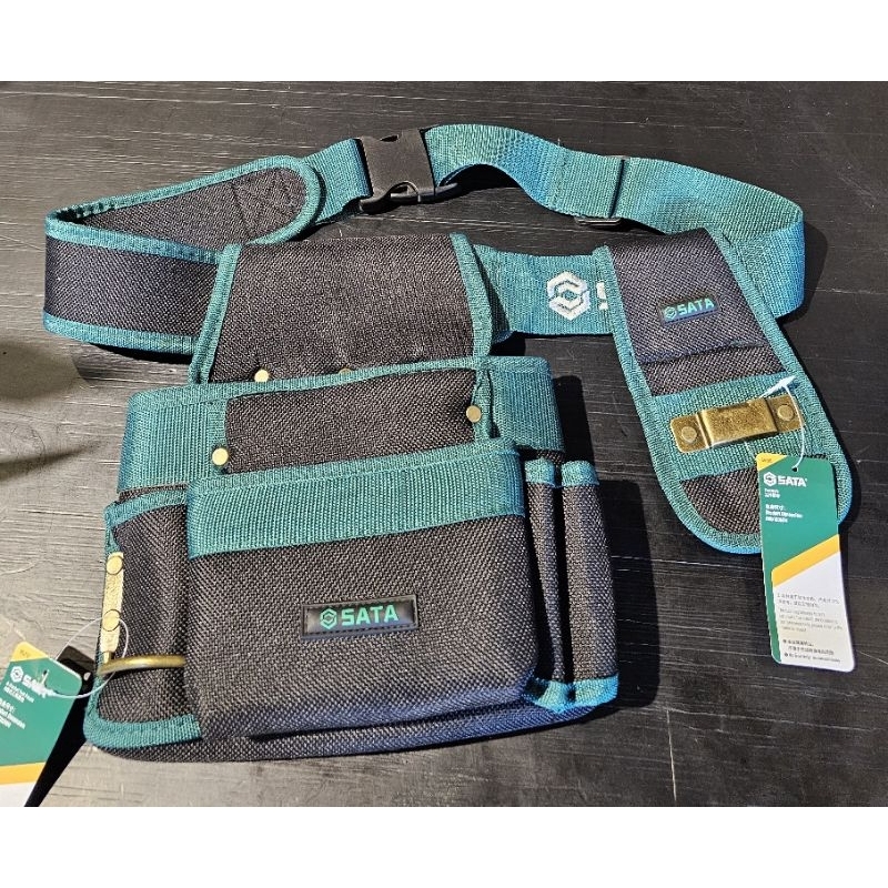 sata 6 pocket tool pouch + tool belt (95212T5) - 95212 + 95215 | Shopee ...